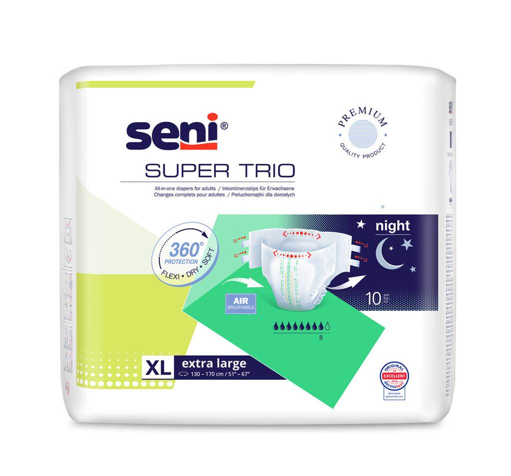 Scutece pentru adulti Seni Super Trio XL, Absorbtie 3400 ml, 10 buc - Inco+Plus